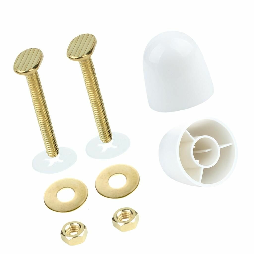 Универсальные крепления для унитаза с защитными крышками, Белый