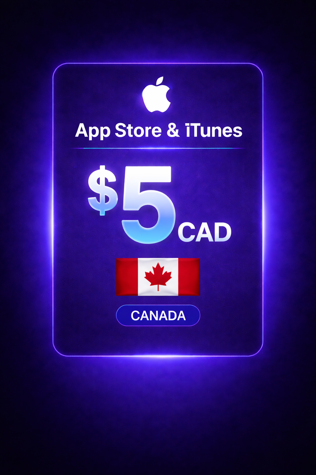 Подарочная карта "Apple iTunes 5$", Канада, код активации, Gift Card 5 CAD, для пополнения счёта