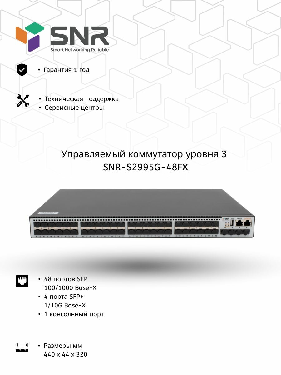 Управляемый коммутатор уровня 3 SNR-S2995G-48FX