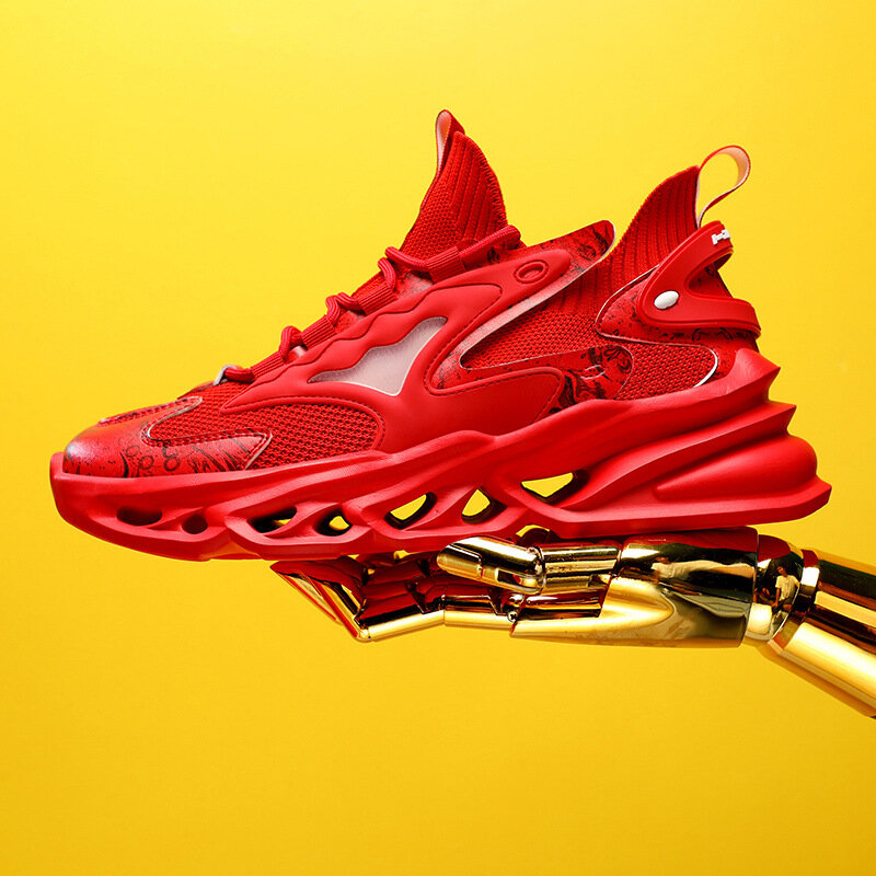 Кроссовки-носки большого размера 46, модные повседневные, спортивные кроссовки Flyknit, мужские кроссовки в китайском стиле, дышащие, высокие, на толстой подошве, спортивные кроссовки в стиле «папиных кроссовок». EU:39