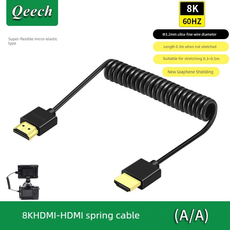 0.3 м 8K HDMI к HDMI Коаксиальный Кабель, HDMI 2.0, Гибкий для Камер, Длина от 0.5м до 1м