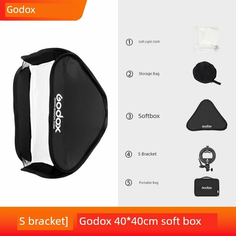 Складной Godox 40x40 см мягкий светильник с кронштейном S-Bracket, портативный для съемки на месте