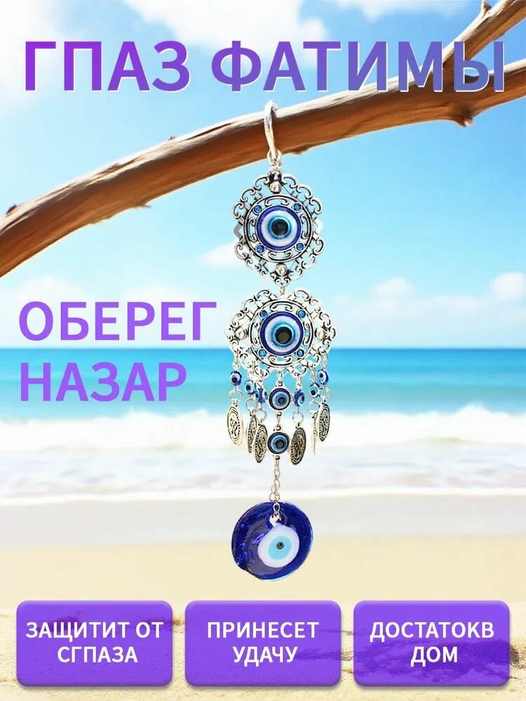 Оберег Назар от сглаза синий глаз турецкий амулет для дома и офиса, защита от негатива и зависти, декоративный элемент в подарок на новоселье