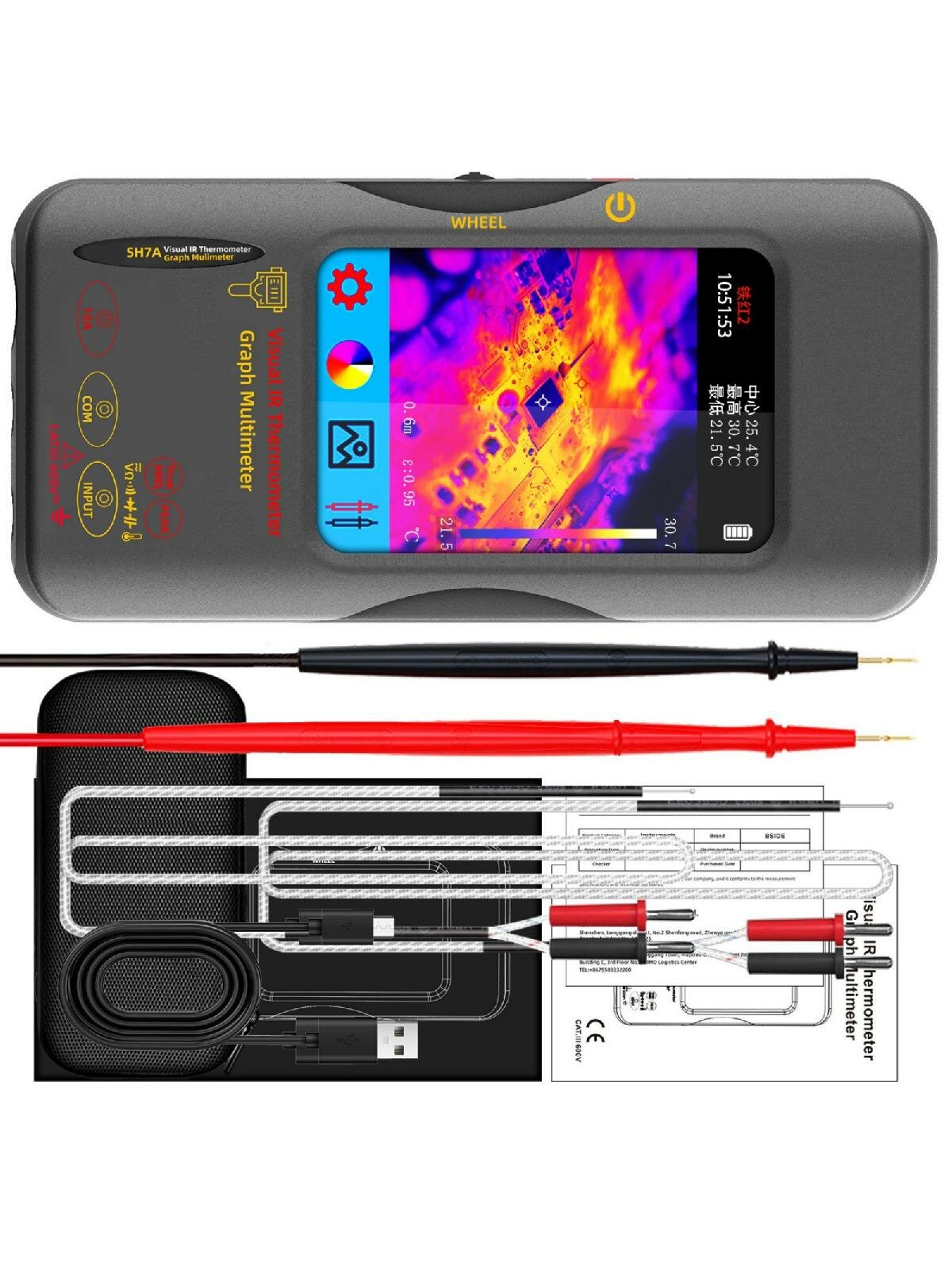 Ручной Тепловизионный Мультиметр С Объективом И USB-передачей Данных