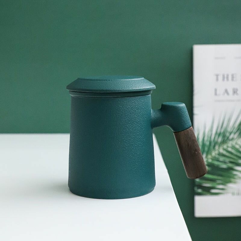 Керамическая чашка для чая с крышкой, домашняя чашка для разделения чая, офисная чашка для заваривания чая, японская кружка, индивидуальная чашка для воды