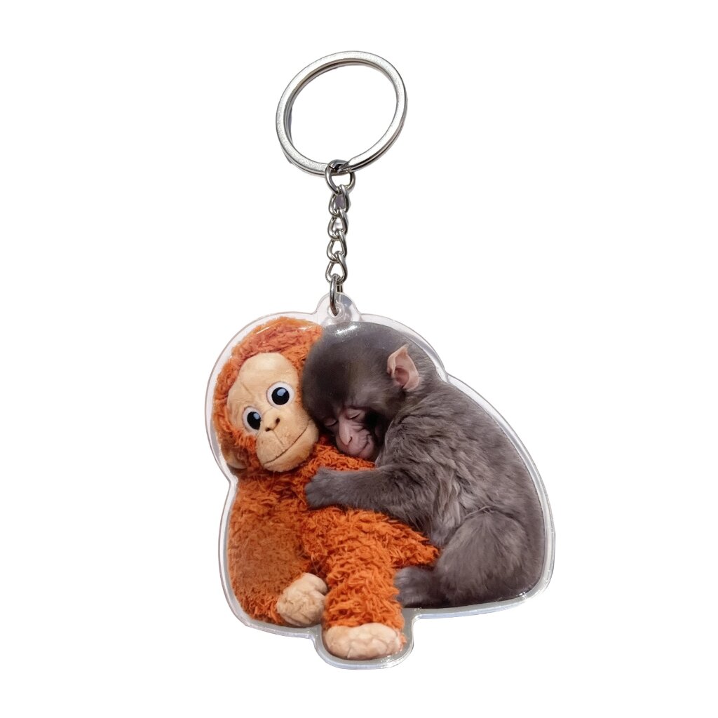 Прекрасный акриловый 2D плоский брелок-подвеска с гориллами, подарок для друга и семьи, Подвесное зеркало заднего вида, Украшение с подвеской