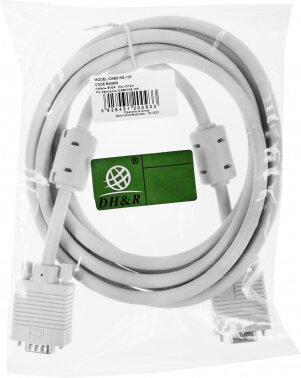 Кабель-удлинитель Ningbo VGA m VGA f, 3 м, ферритовые кольца, серый