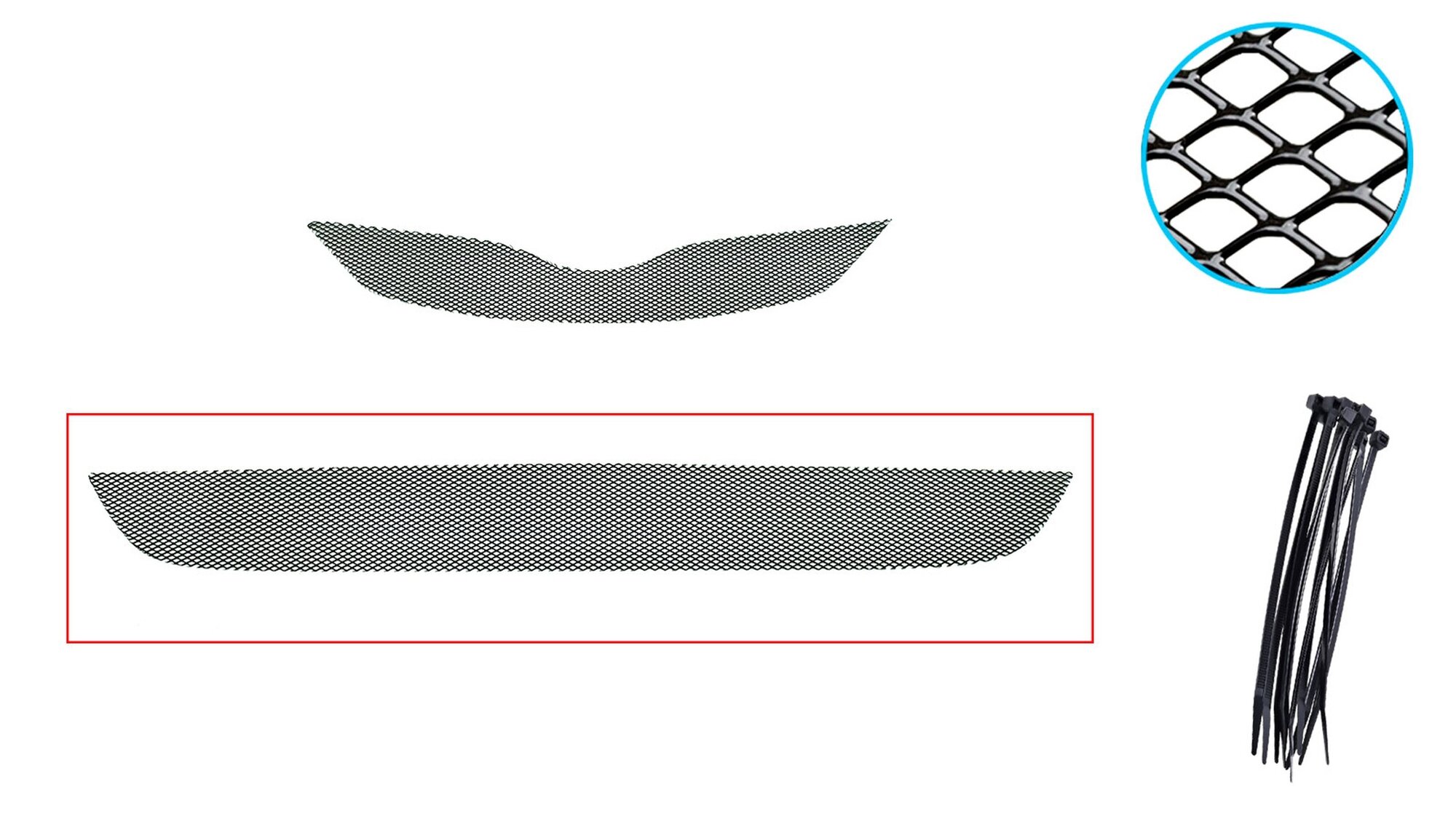 Защитная сетка радиатора для SUBARU IMPREZA 2007-2011 (III), верх, 1шт, (1.5)