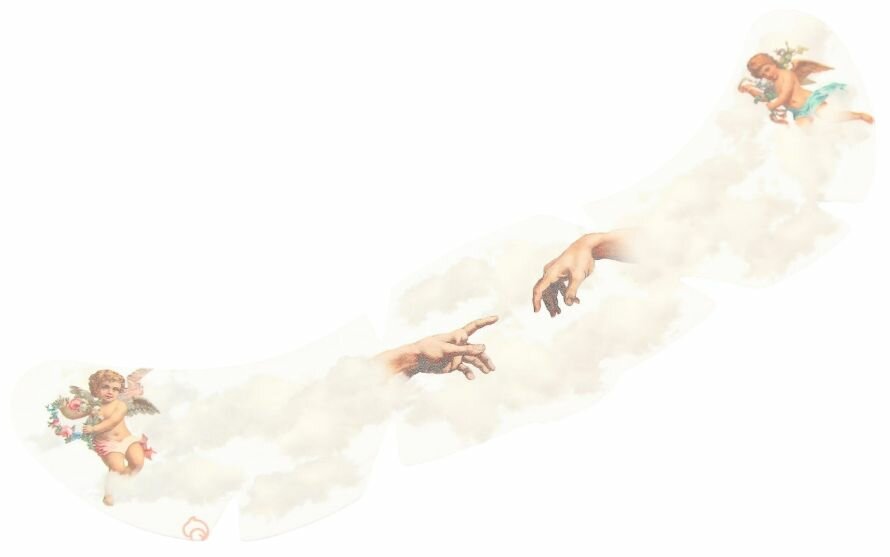 Переводная тату на лицо цветная "Веснушки. Ангелы", 16х5 см, маленькие временные татуировки на тело