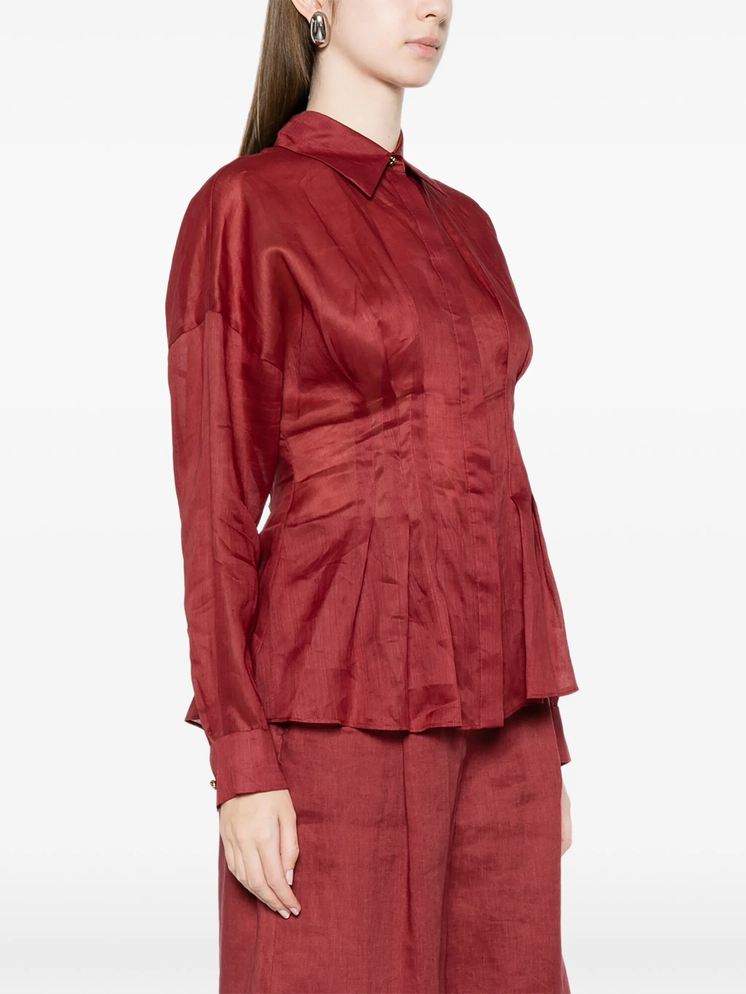 Рубашка Max Mara Pleated shirt, размер 44, red — фото 1