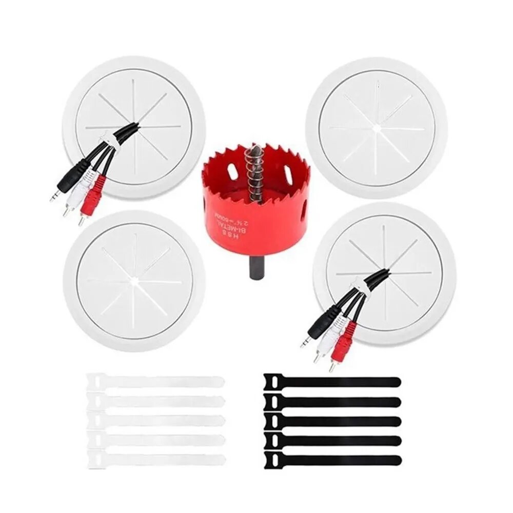 Встраиваемый кабель-канал для ТВ с белой крышкой и пластиковым корпусом