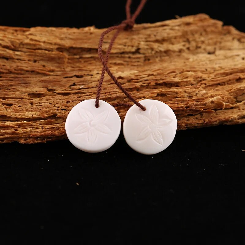 B&F Бусины из белого нефрита для ювелирных изделий