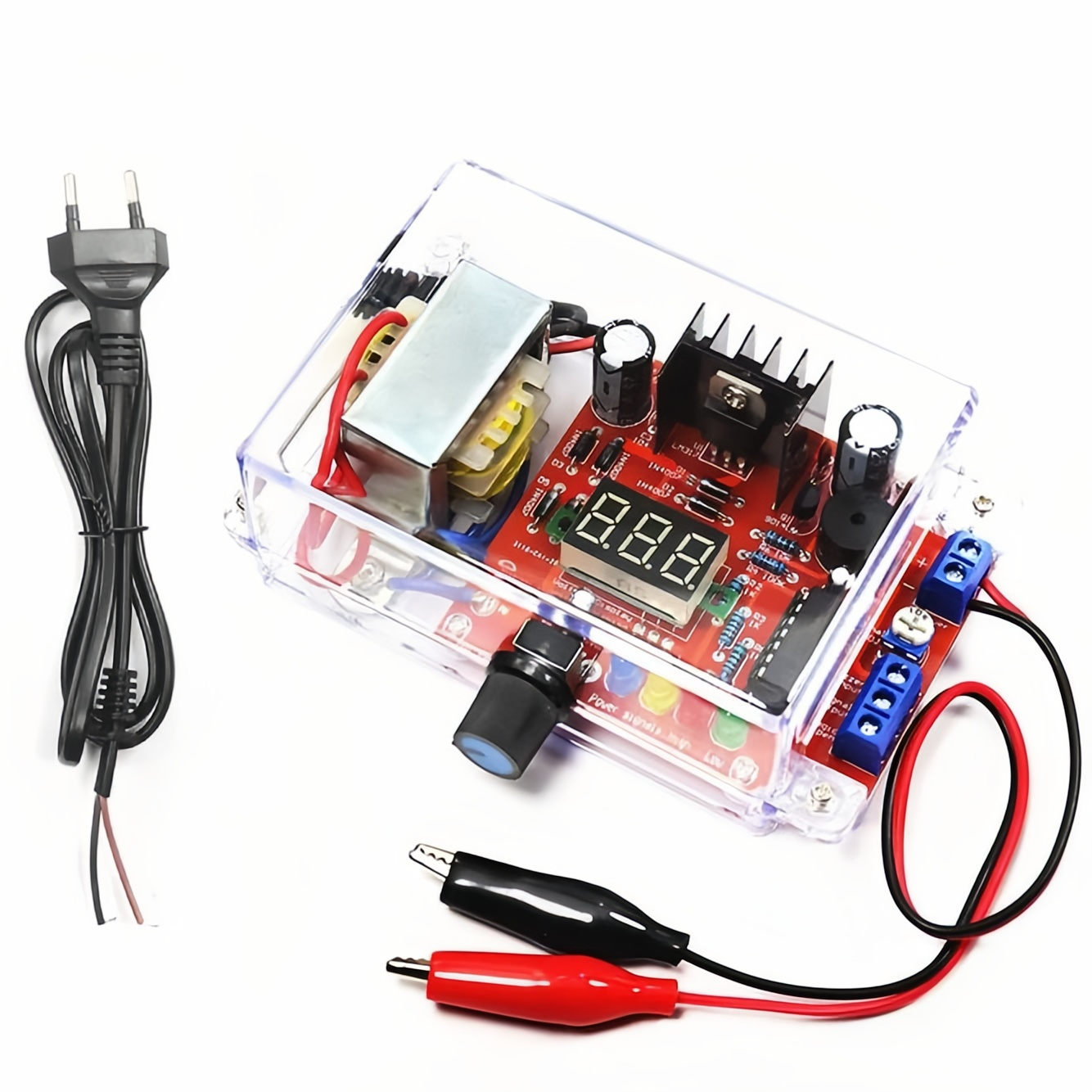 Конструктор блок питания с регулировкой, учебный комплект 220 В - выход 1.25 В -12.5 В