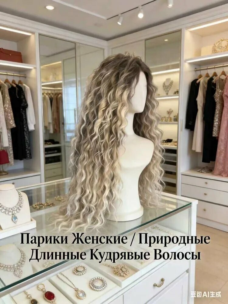 Женский парик / волнистые вьющиеся волосы длинный