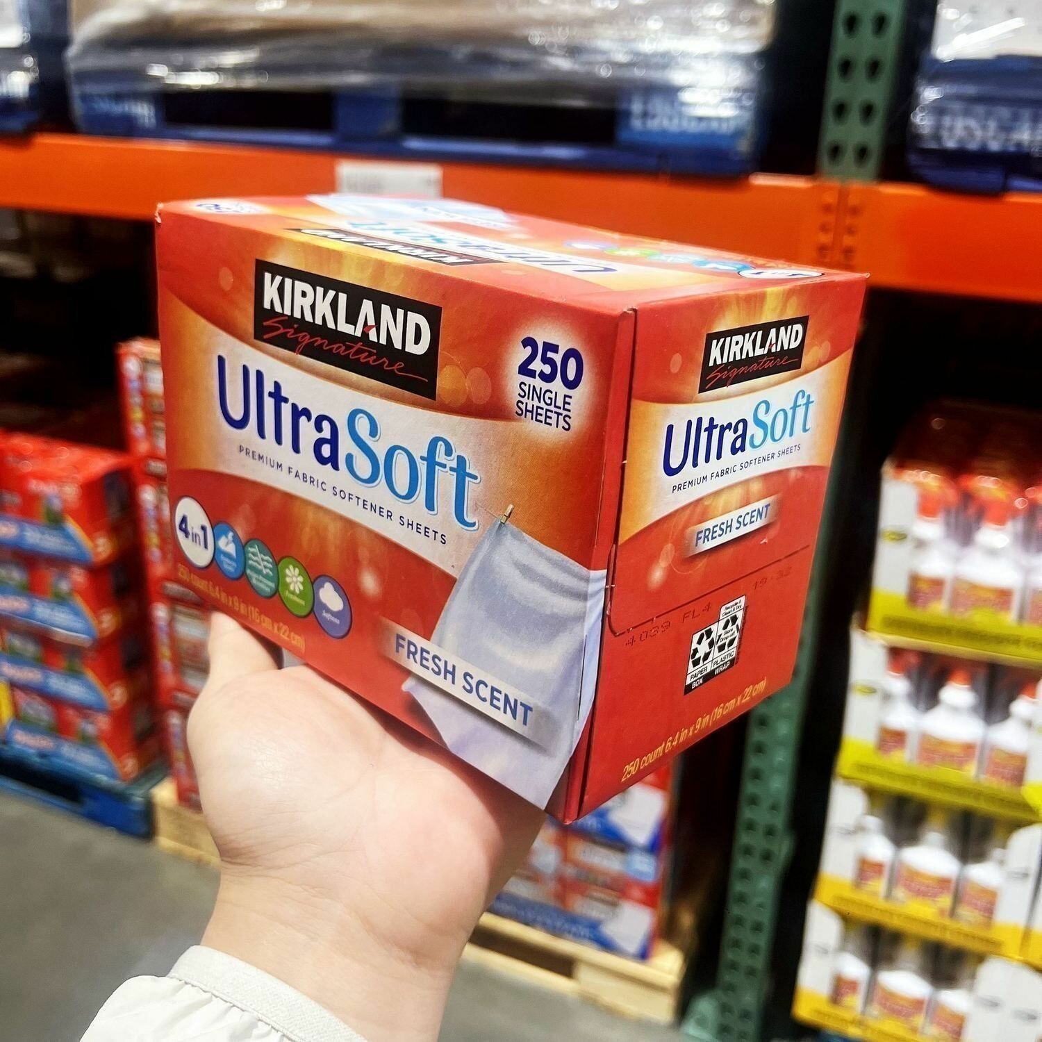 Kirkland Signature, салфетки для сушки белья в сушильной машине, свежий аромат