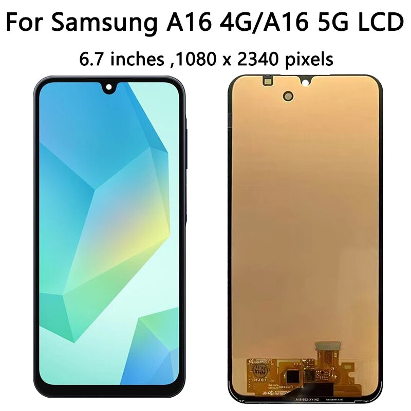 6,7-дюймовый Super AMOLED дисплей для Samsung Galaxy A16 4G, Galaxy A16 5G, SM-A165F, SM-A165F/DS, SM-A166B, SM-A166E/DS, сборка сенсорного экрана и дигитайзера.