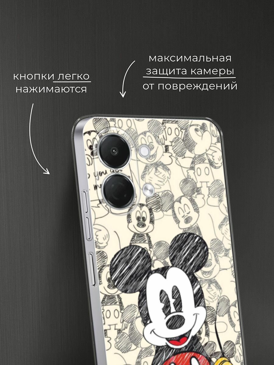 Чехол на Tecno Spark Go 3 / Текно Спарк Го 3 с принтом Микки Маус — фото 1