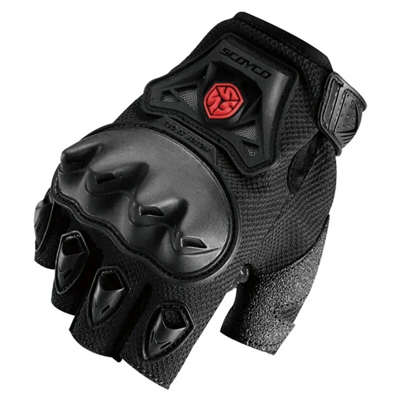 Мотоциклетные перчатки SCOYCO, дышащие сетчатые митенки без пальцев, для Черный, L, MC29D - Black