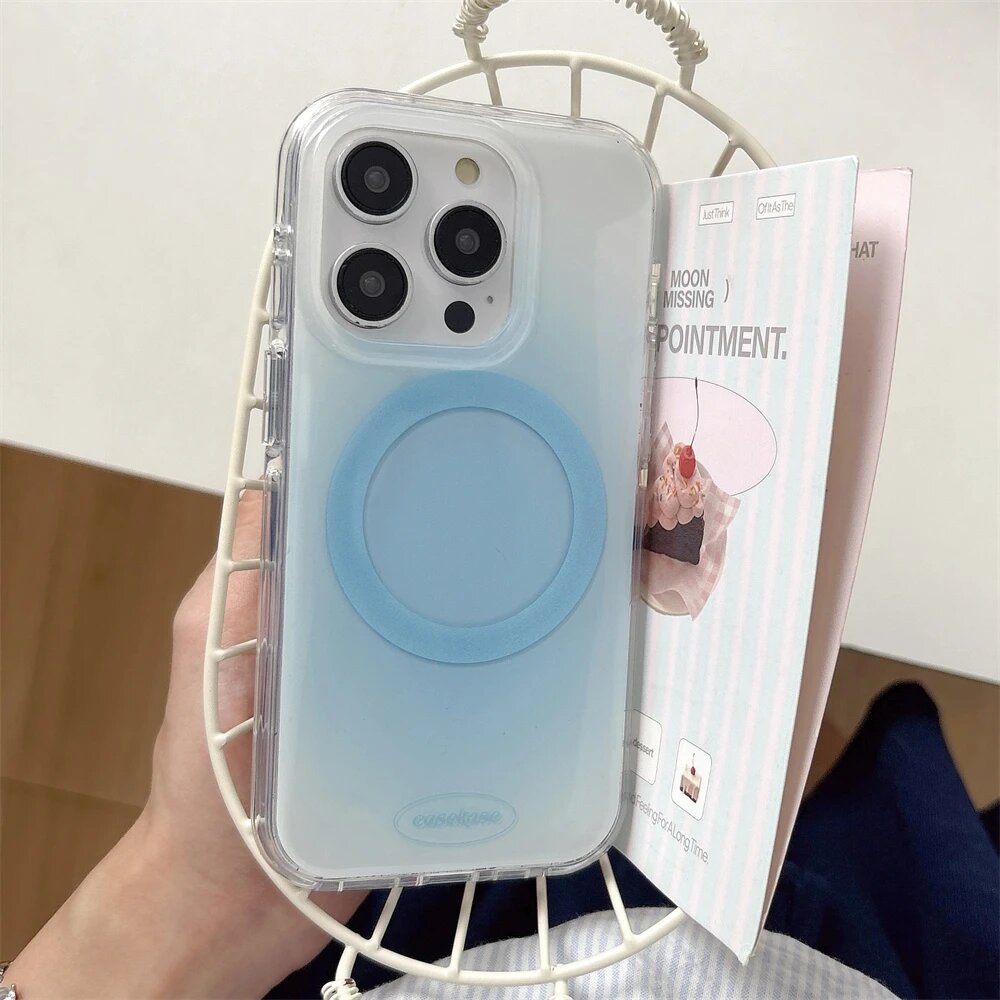 Градиентный чехол ярких цветов для телефона Magsafe для iPhone 17 Pro Max 16 15 14, айфон 14, Blue