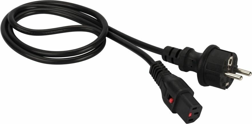 Шнур питания Lanmaster C13-Schuko, проводник 3х0,75 мм2, 2 м, 220В, 10А, черный (LAN-PP13L/SH-2.0-BK)