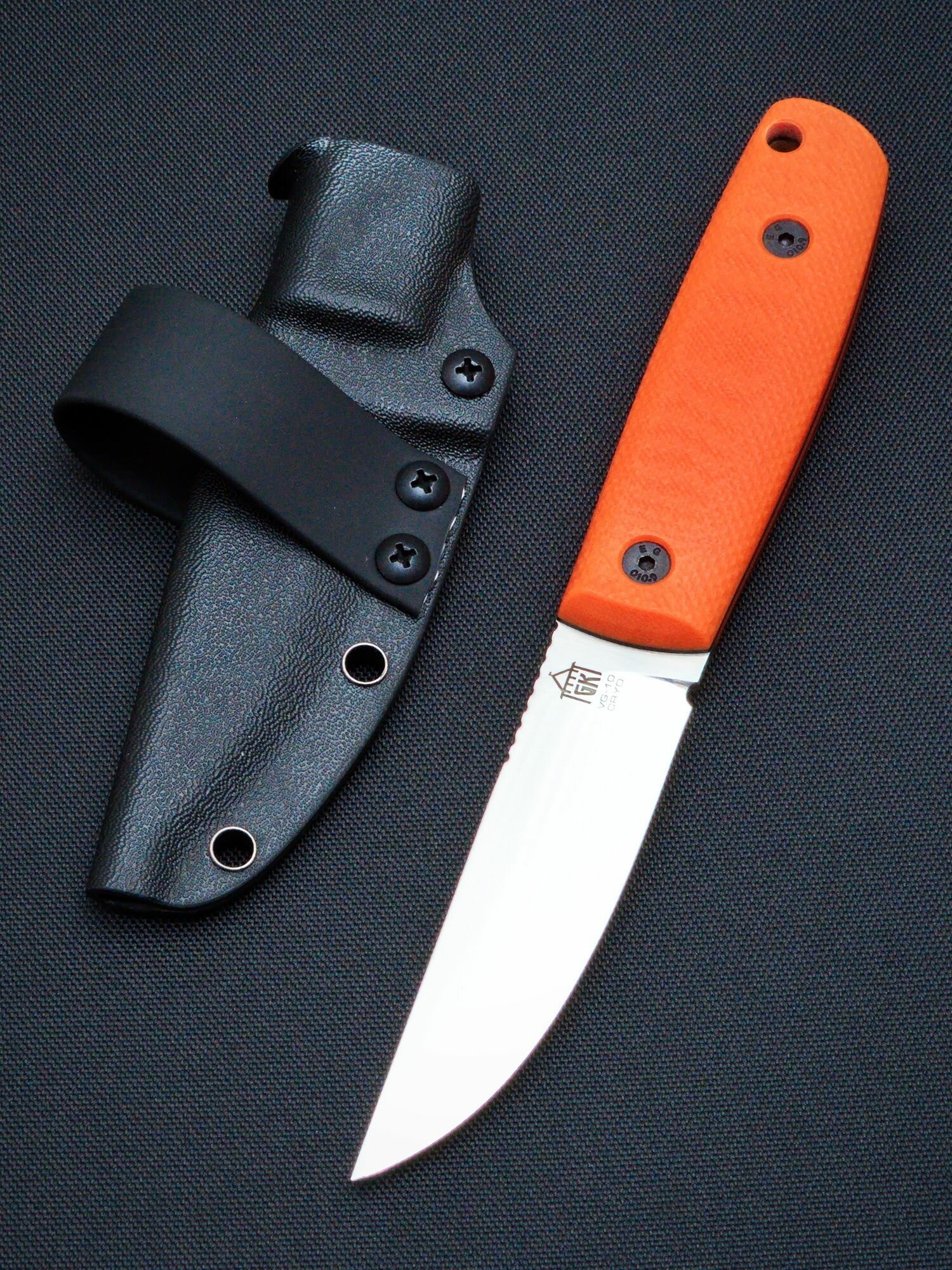 Нож туристический Томми Техно, VG-10 Cryo, G10 Оранжевый, Град Горький (Gorky Knives)