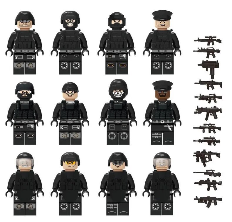 Набор фигурок солдат SWAT Полиция Спецназ 12шт (4.5см) из ABS пластика, для детей от 7 до 9 лет
