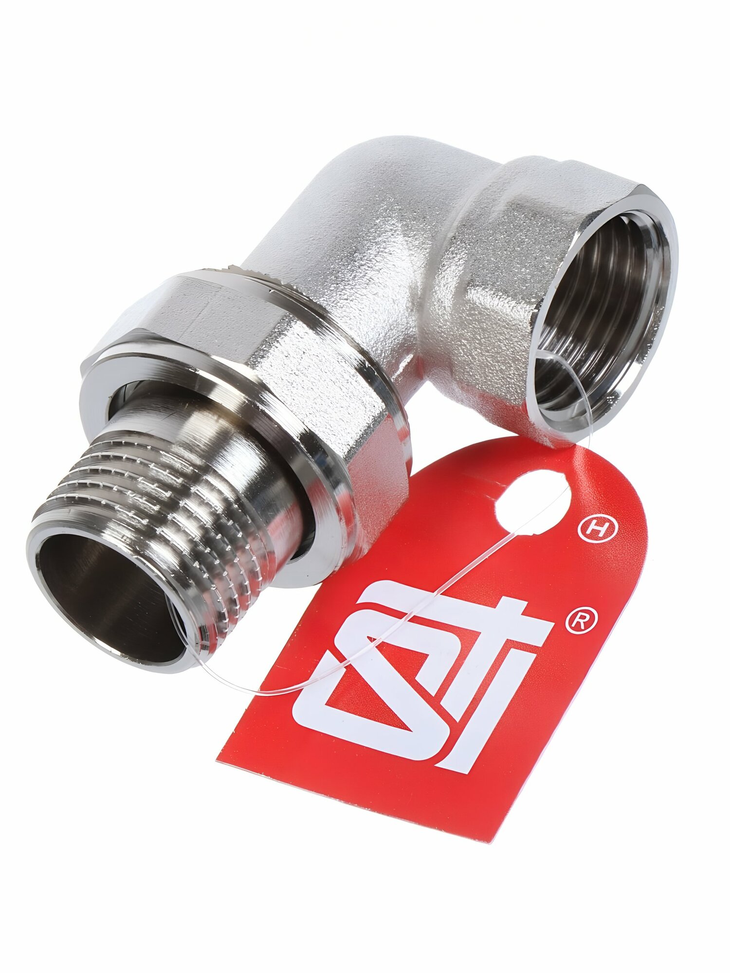 Американка угловая STI 1/2 дюйма, никелированная латунь, резьбовой фитинг г-ш для сантехники, артикул 00000002357