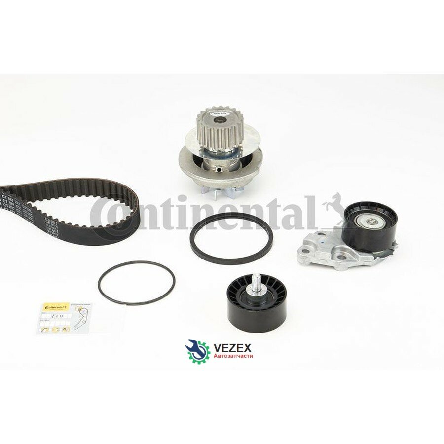 CONTINENTAL CT887WP1 Ремень ГРМ зубчатый с водяным насосом и роликами, комплект