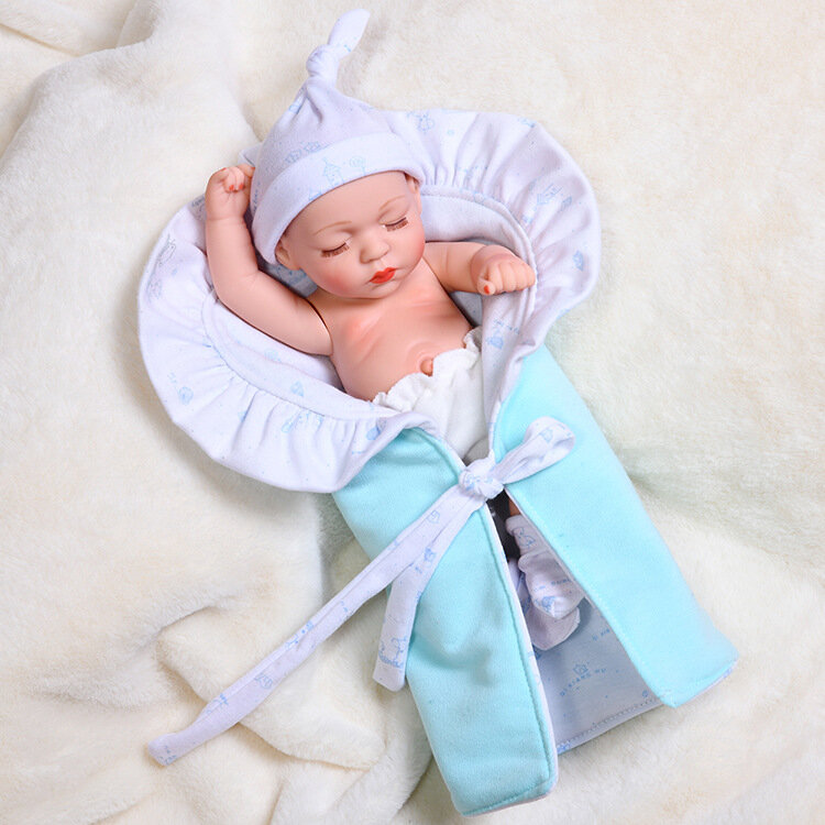 Мини-кукла реборн 11 дюймов, кукла-симулятор с закрытыми глазами, игрушка для маленьких девочек, кукла для раннего обучения