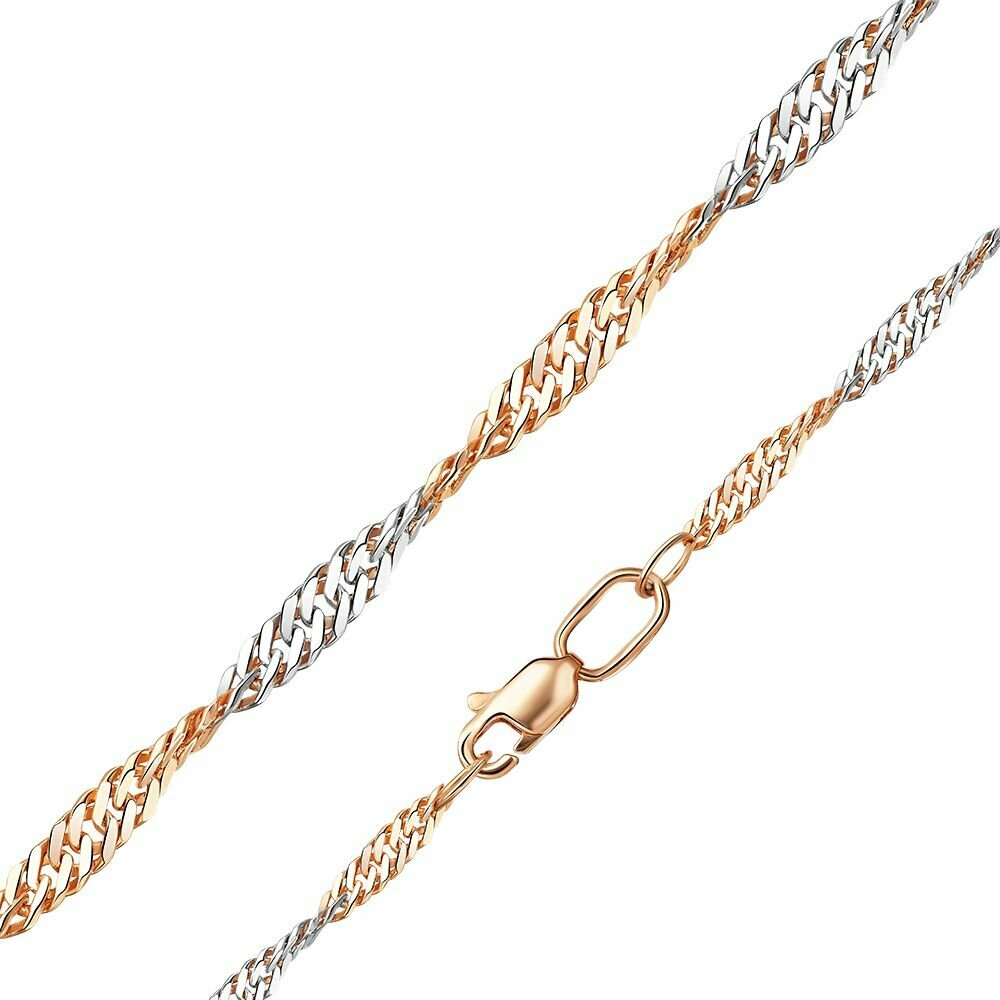 Цепь красное золото, 585 проба, родирование