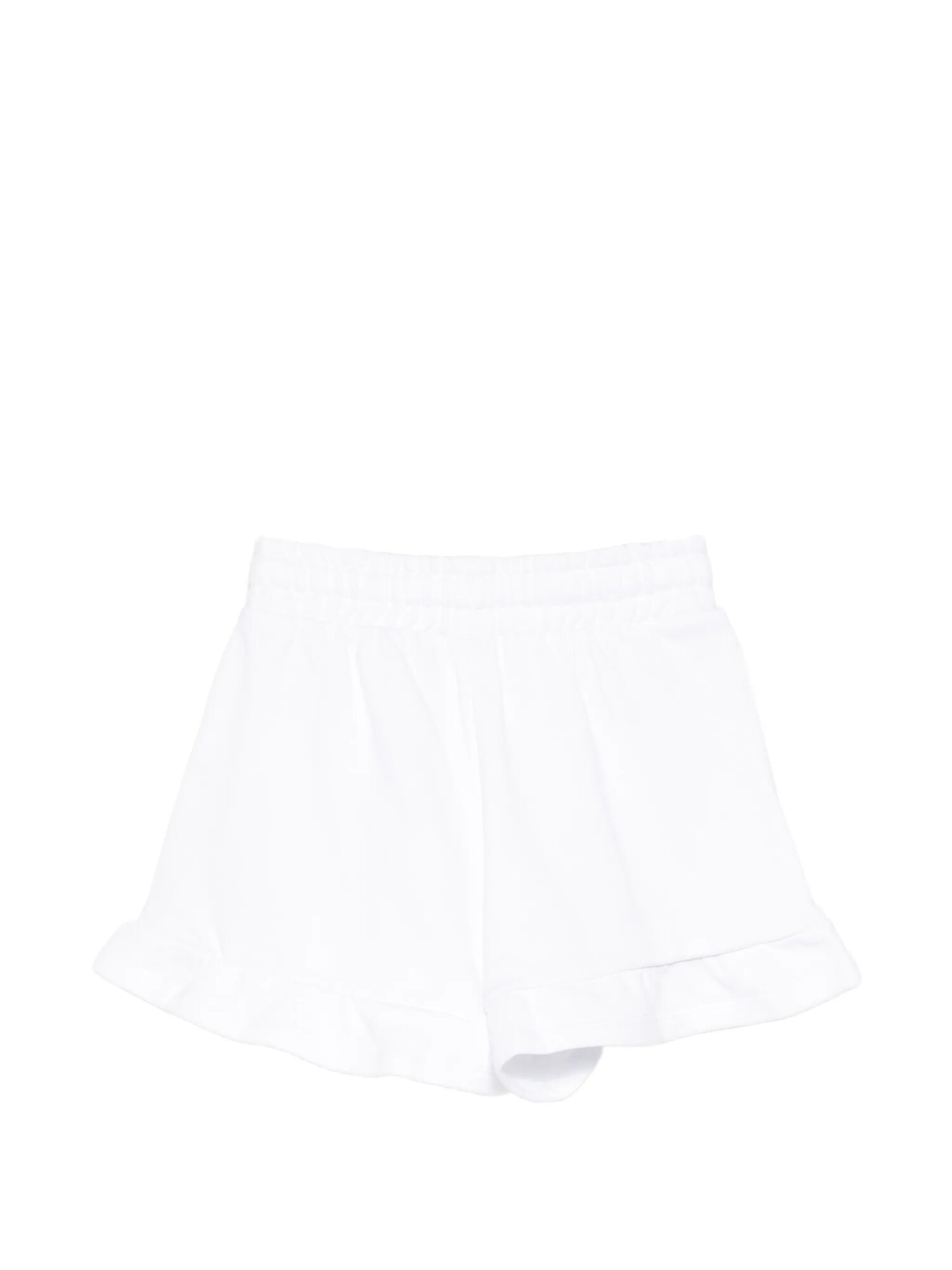 Шорты MOSCHINO Ruffled logo-print shorts, размер 8 лет, бежевый/белый — фото 1