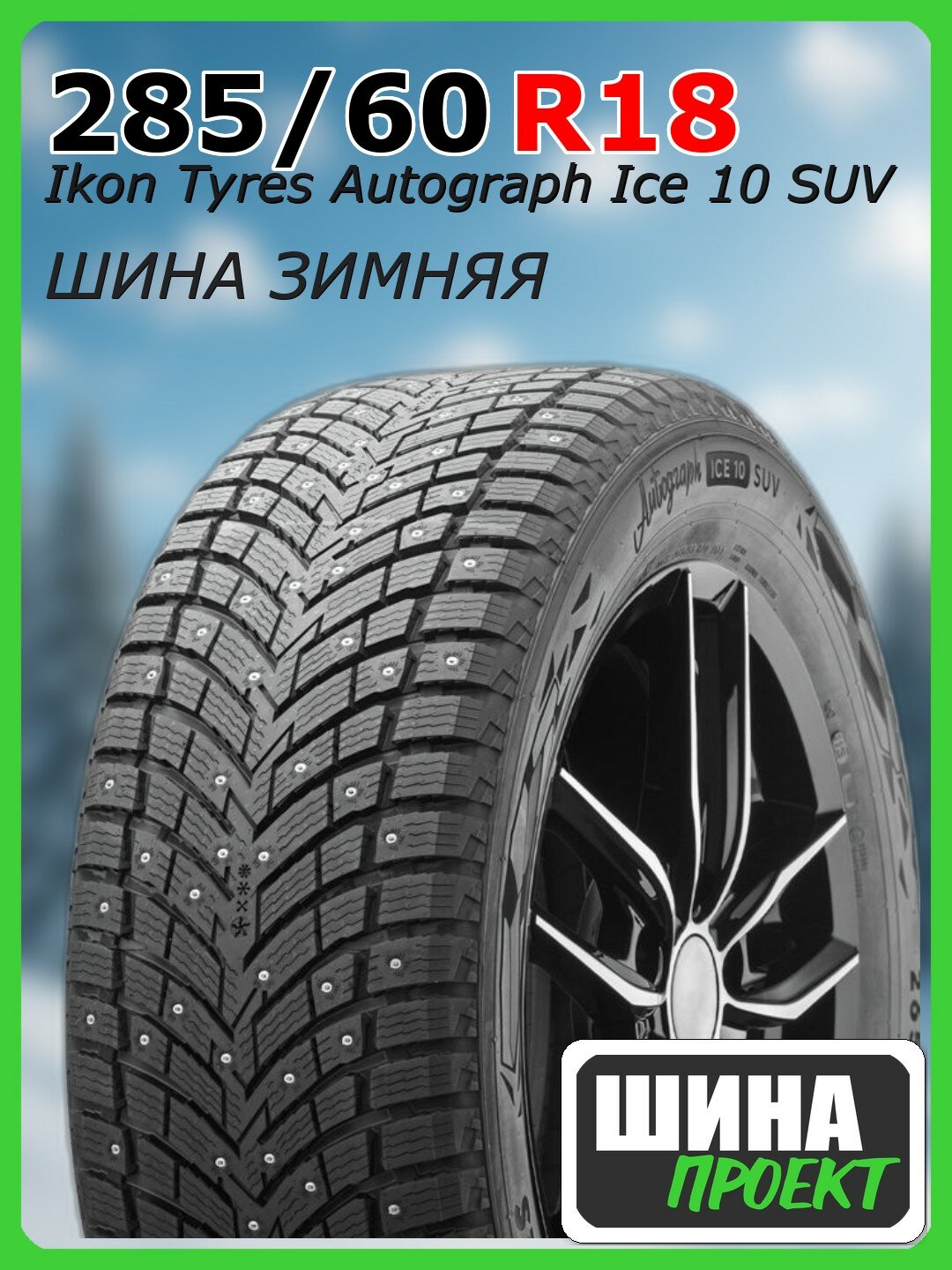 Шина зимняя шипованная Ikon Tyres 285/60/18 T 120 Ikon Autograph Ice 10 SUV XL Ш. для легковых автомобилей TS78193