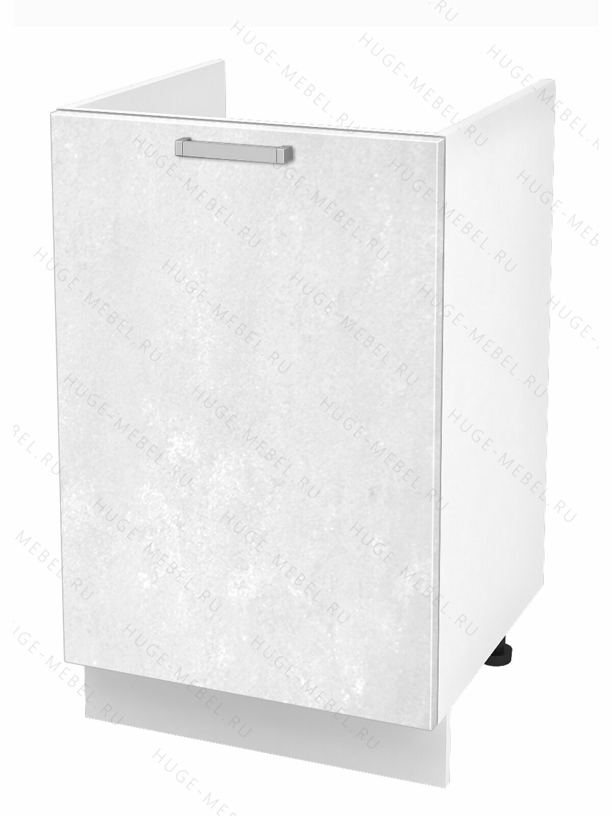 Кухонный шкаф под мойку 500 Бетон (бетон белый) Huge Mebel. Ширина 500 Высота 840. Модули кухонные нижние
