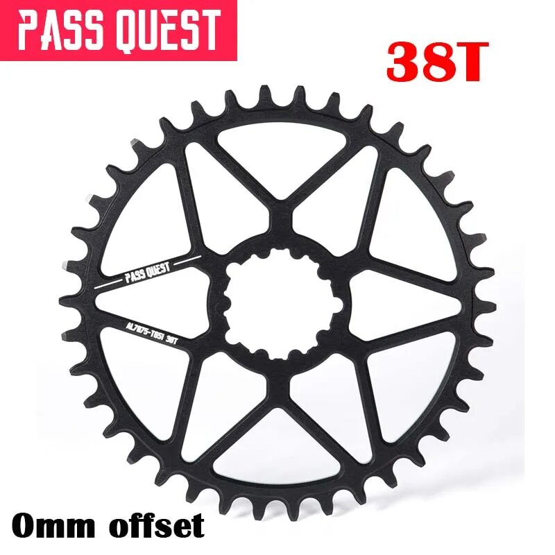 Цепное кольцо Pass Quest 38T, 0mm offset, черное