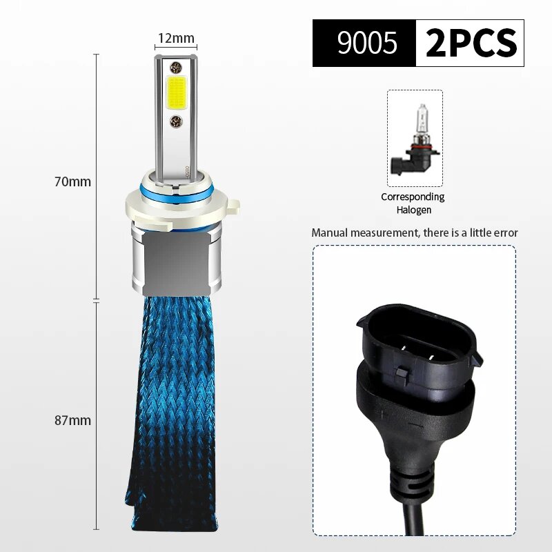 2шт. LED 9005 HB3 автофары, 2PCS