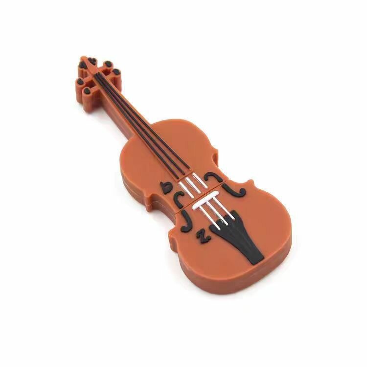 Трансграничная ПВХ-флешка с мультяшным дизайном, 64 ГБ, в виде гитары, маленького пианино, музыкального инструмента, персонализированная флешка в виде милой куклы, большая емкость 128 ГБ.