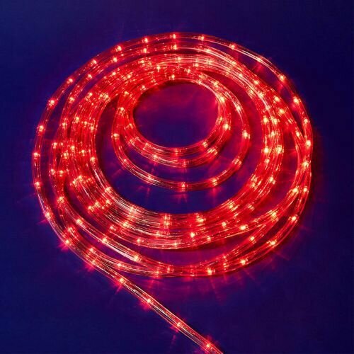 Светодиодная гирлянда Uniel ULD-D50 50M/С08 IP44 RED Дюралайт, 50м. С контроллером. Красный свет. Провод белый.