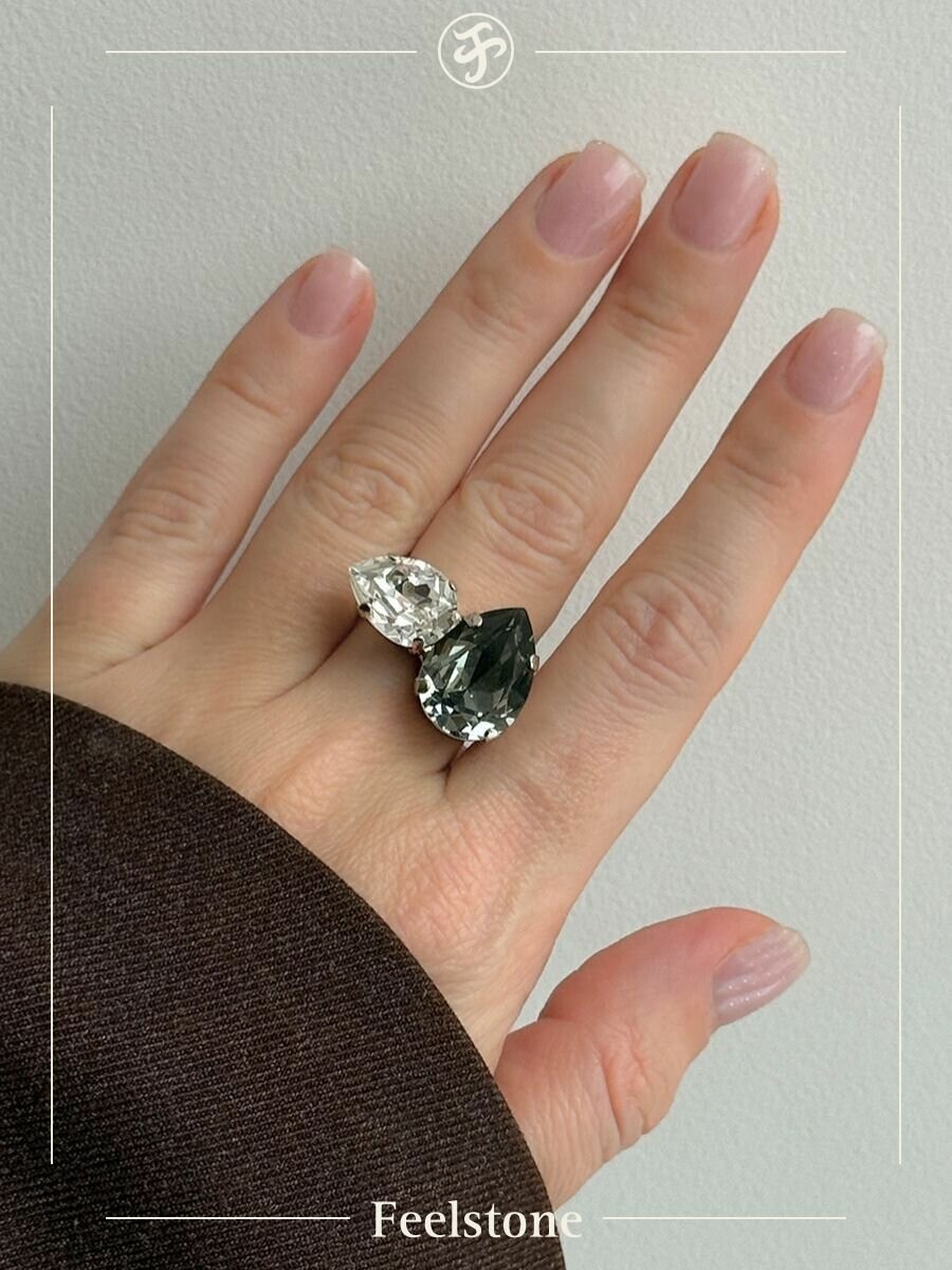 Кольцо, кристаллы Swarovski