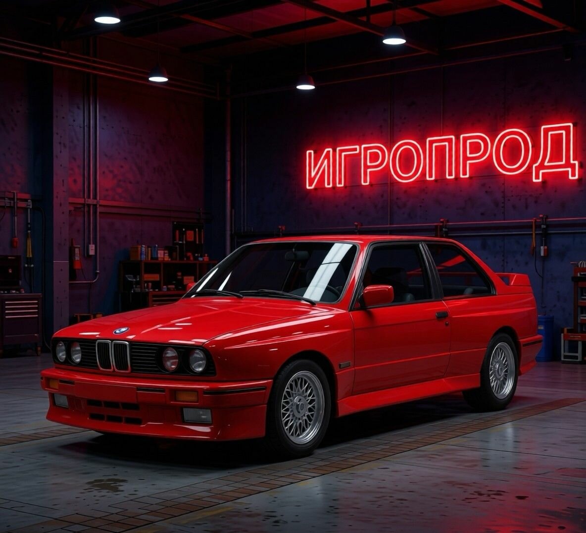 Машинка BMW M3 E30 металлическая инерционная, 20,7 см, со звуком и светом, открываются двери