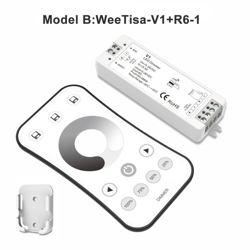 WeeTisa LED контроллер 2.4G, белый, V1 with R6-1 Set