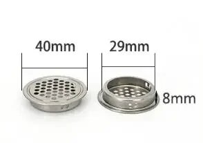 Круглые вентиляционные решетки из нержавеющей стали, 29mm