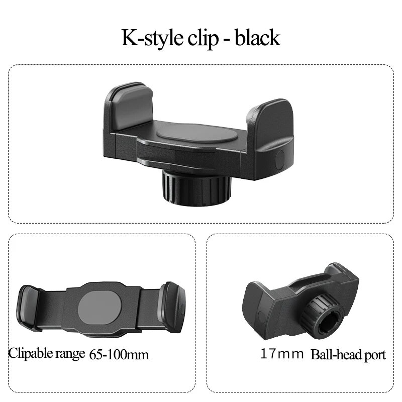 Зажим для телефона K-style Black, 65-100mm