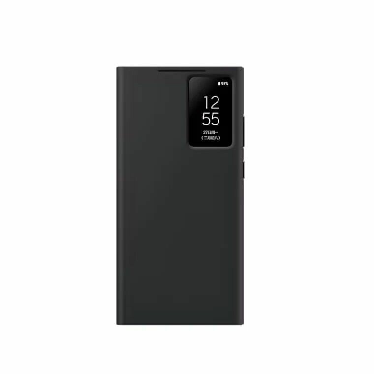 Черный чехол для телефона Samsung S24 с чипом, защитный чехол с умным окном для Galaxy S24