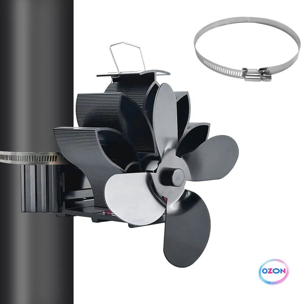 Дровяная печь с термовентилятором: бесшумный 4-лопастной подвесной обогреватель для камина