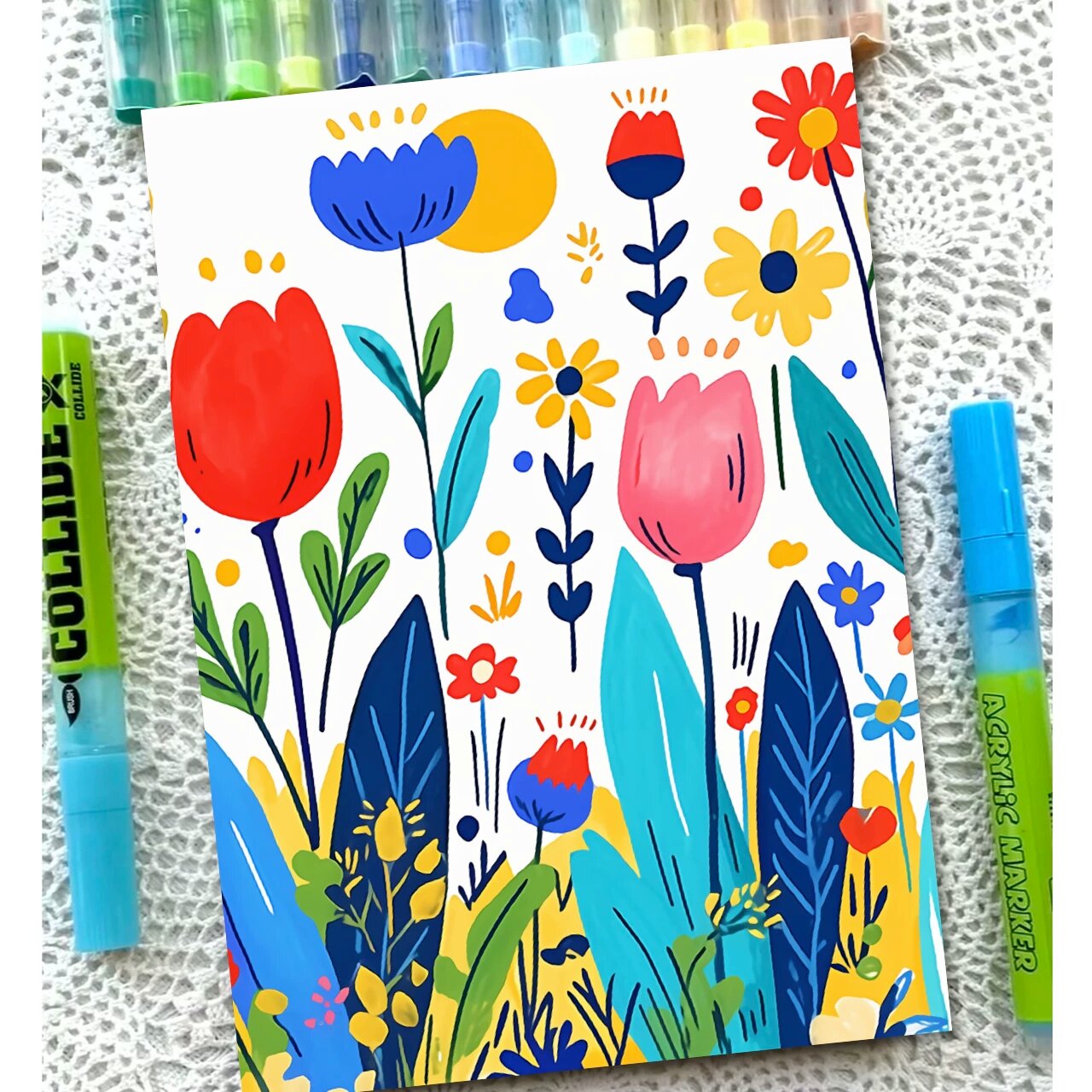 Коллекция раскрасок Animal Family Plus Цветущий сад с 40 листами A4, милые звери для детей