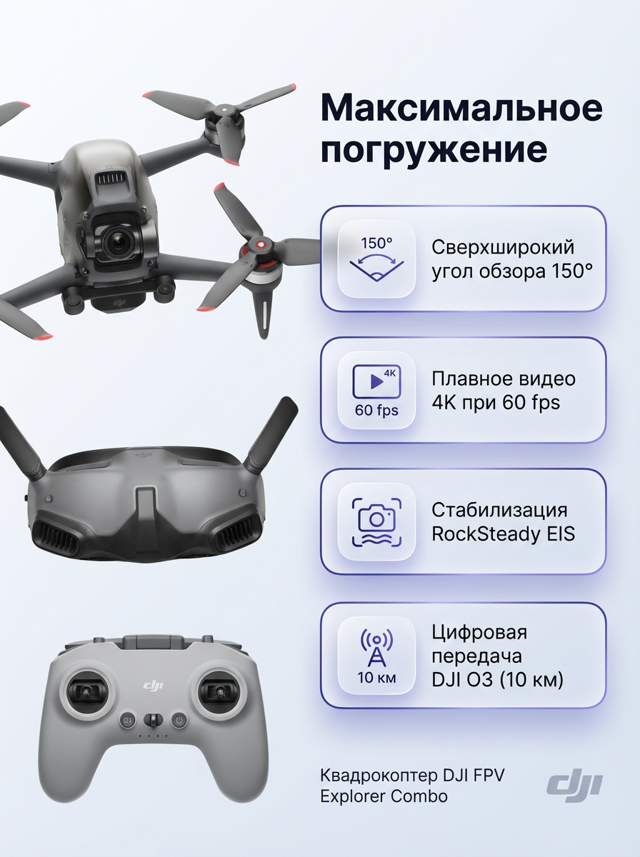 Квадрокоптер DJI FPV Explorer Combo — фото 1