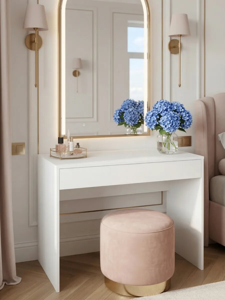 Туалетный столик с ящиком гримерный, для макияжа, столик в комнату, стол , письменный стол, компьютерный, прямоугольный