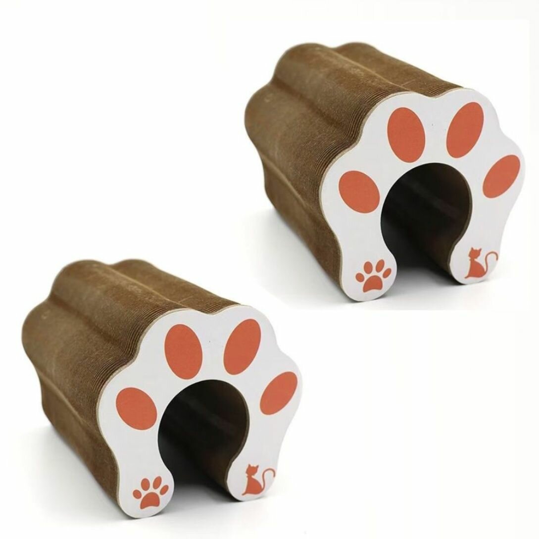 Игрушка для кошек интерактивная. Картонная когтеточка для кошек с мячиком. Трансформер для котят