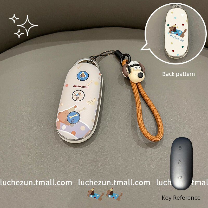 Ключевой браслет L9 с рисунком дакшунда с пятнами и коричневым собачьим брелоком для моделей Ideal L9 L8 L7 L6 2024 года