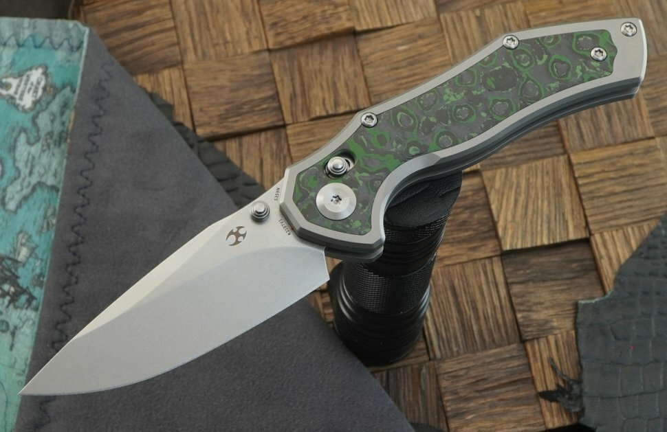 Складной нож Kansept Knives Apollo, сталь CPM S35VN, SW, рукоять титан/jungle wear fatcarbon